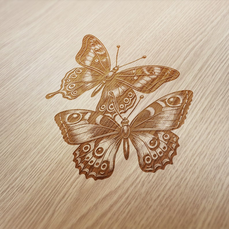 Butterflies, Lightburn PNG, Lightburn File, Laser Engraving Digital ...
