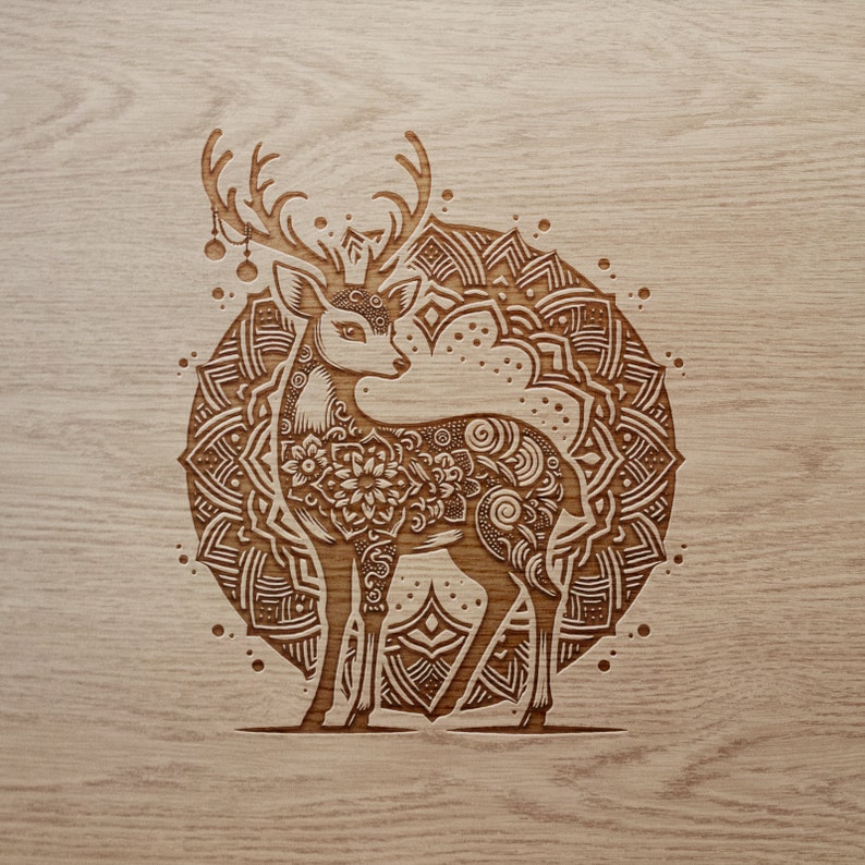 Deer Stag Reindeer, Lightburn PNG, Lightburn File, Laser Engraving ...