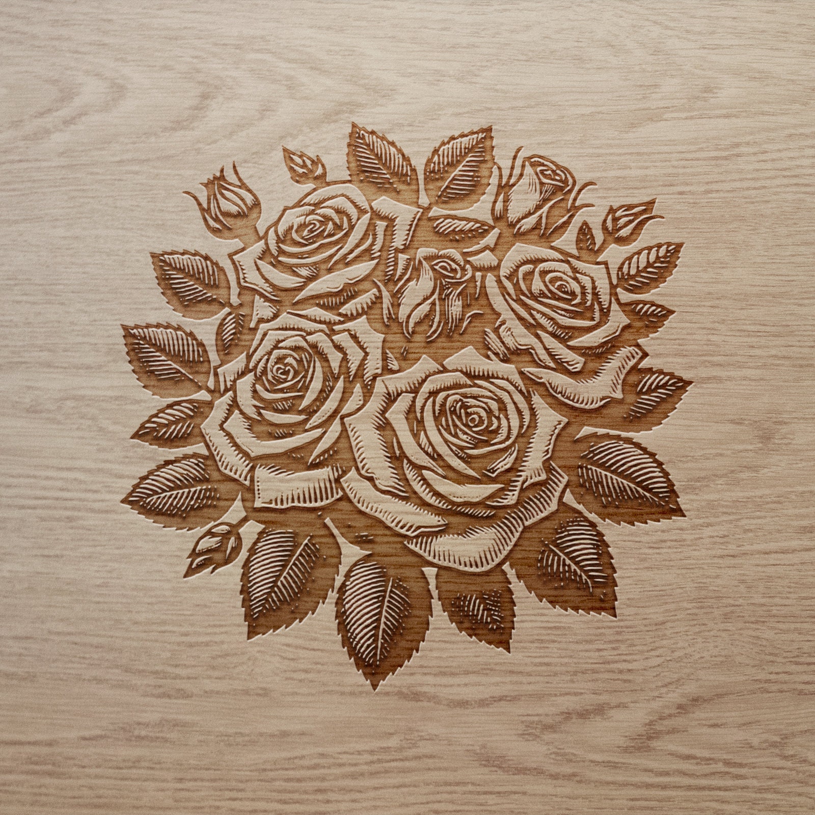 Rose Flowers, Lightburn PNG, Lightburn File, Laser Engraving Digital ...