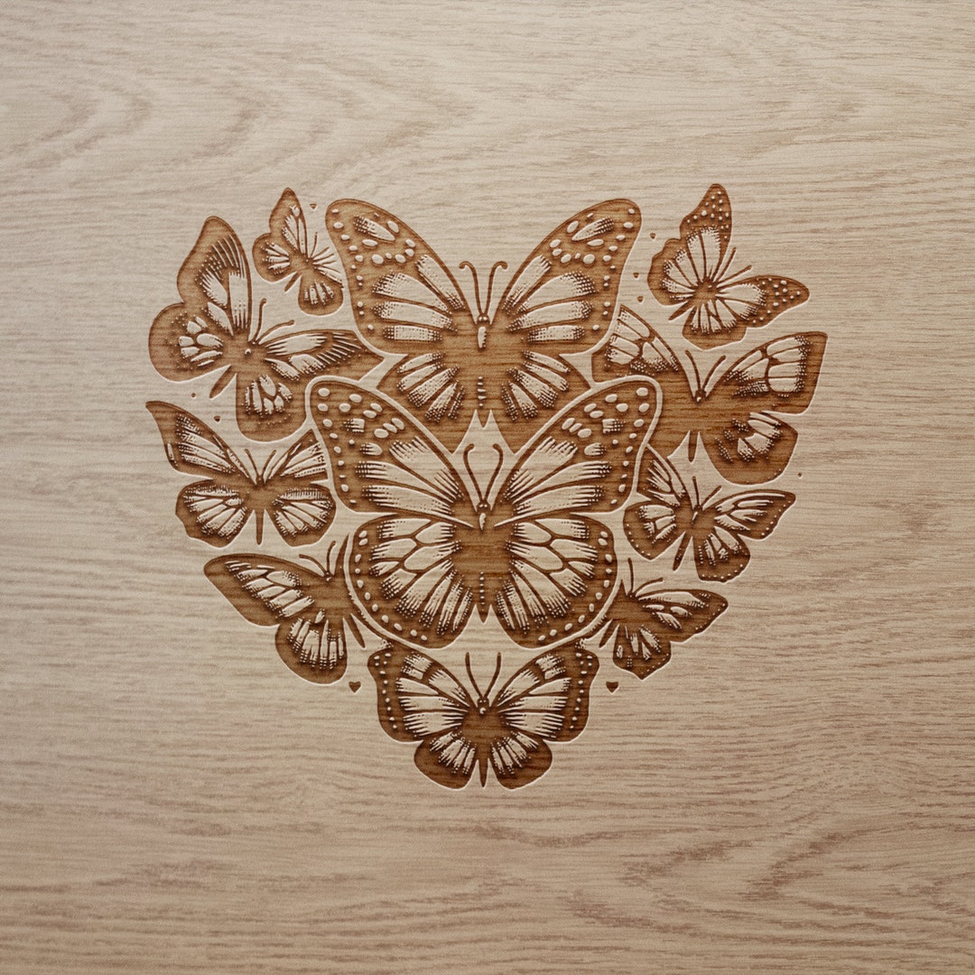Butterflies, Lightburn PNG, Lightburn File, Laser Engraving Digital ...