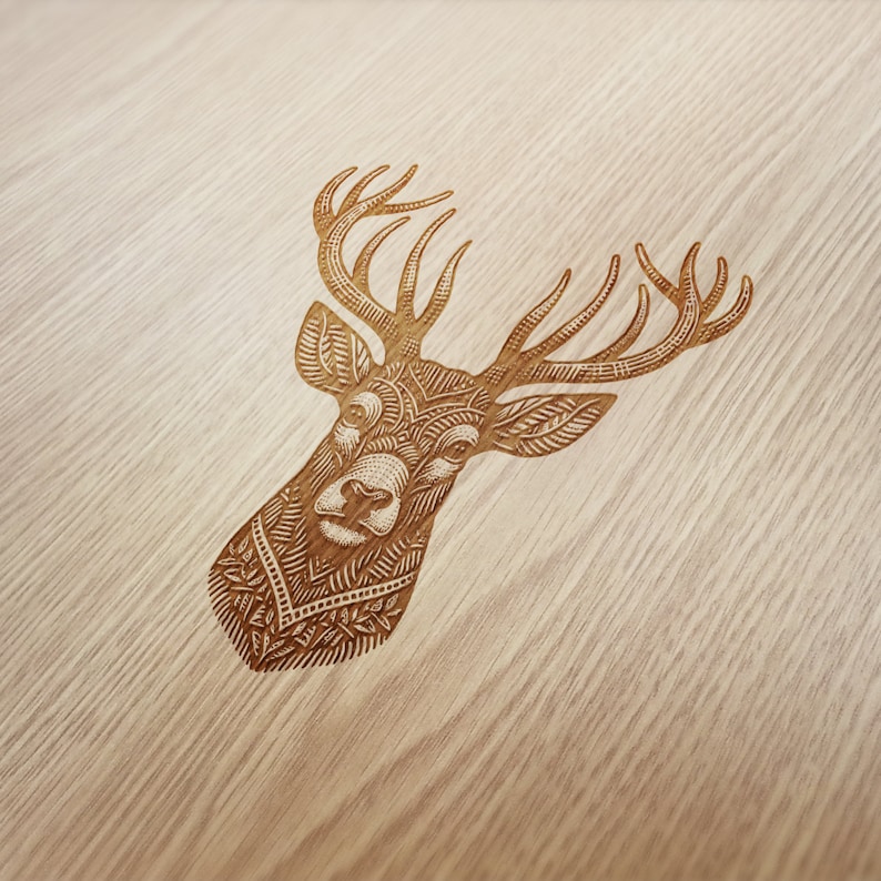 Deer Stag Reindeer, Lightburn PNG, Lightburn File, Laser Engraving ...
