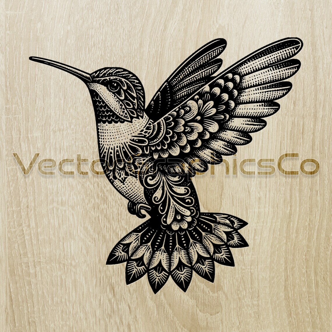 Hummingbird Heart, Lightburn PNG, Lightburn File, Laser Engraving ...