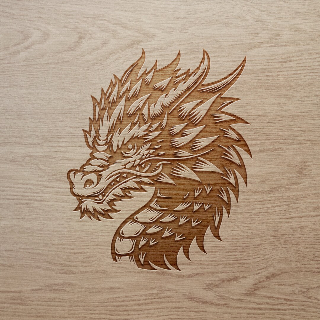 Dragon, Dragon Engrave, Lightburn PNG, Lightburn File, Laser Engraving ...