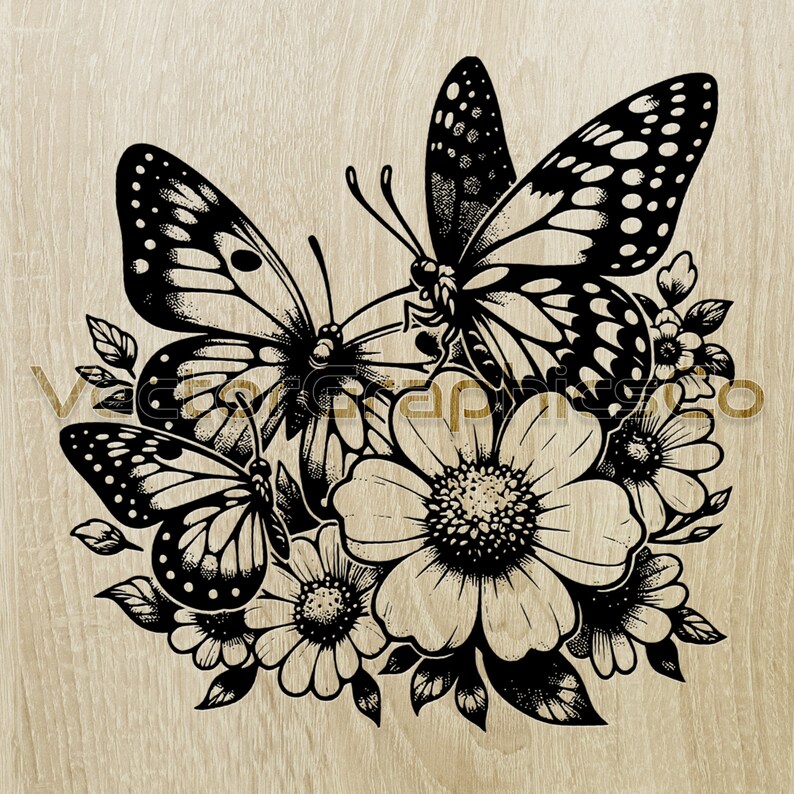 Butterflies, Lightburn PNG, Lightburn File, Laser Engraving Digital ...