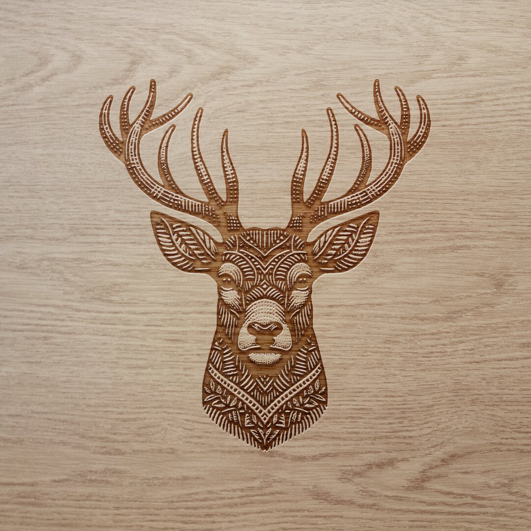 Deer Stag Reindeer, Lightburn PNG, Lightburn File, Laser Engraving ...