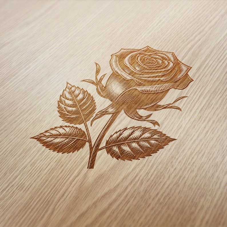 Rose Flowers, Lightburn PNG, Lightburn File, Laser Engraving Digital ...