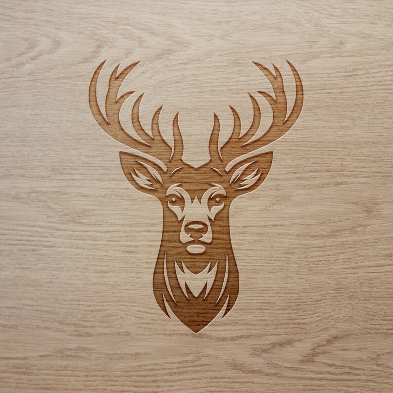 Deer Stag Reindeer, Lightburn PNG, Lightburn File, Laser Engraving ...