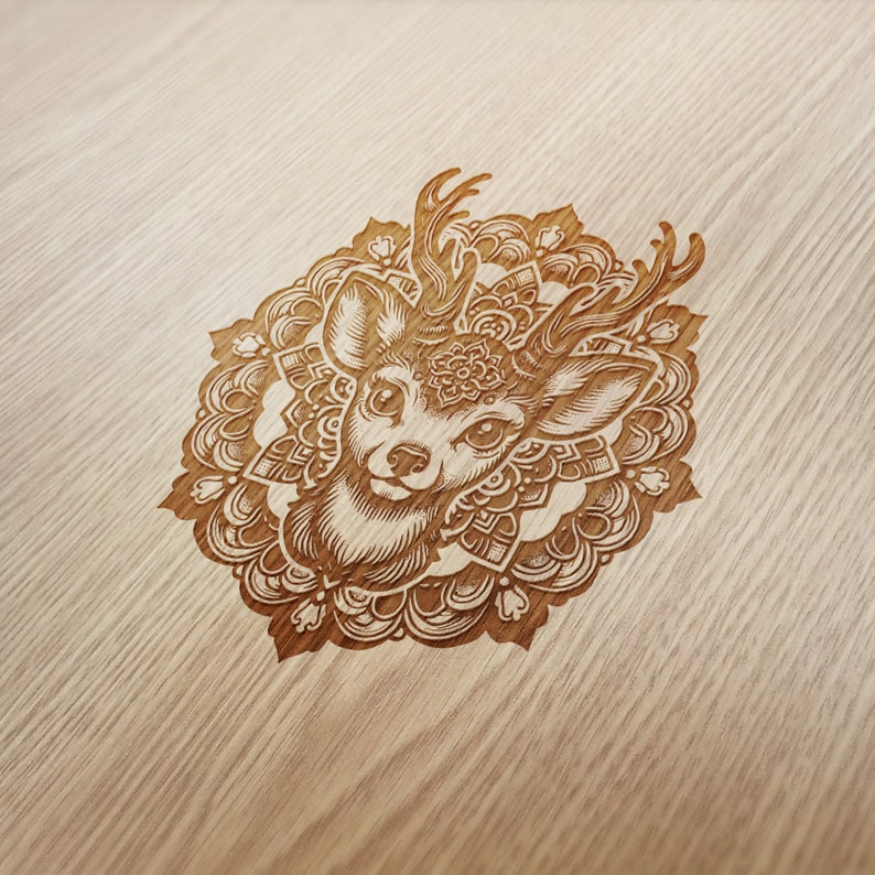 Deer Stag Reindeer, Lightburn PNG, Lightburn File, Laser Engraving ...