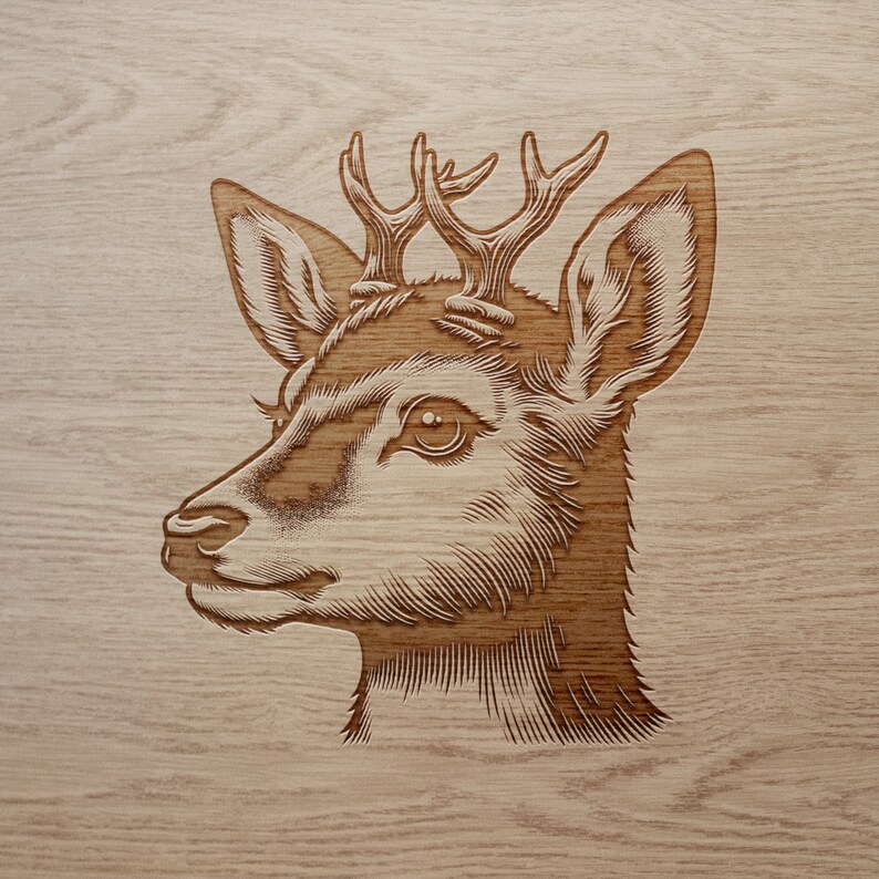 Deer Stag Reindeer, Lightburn PNG, Lightburn File, Laser Engraving ...