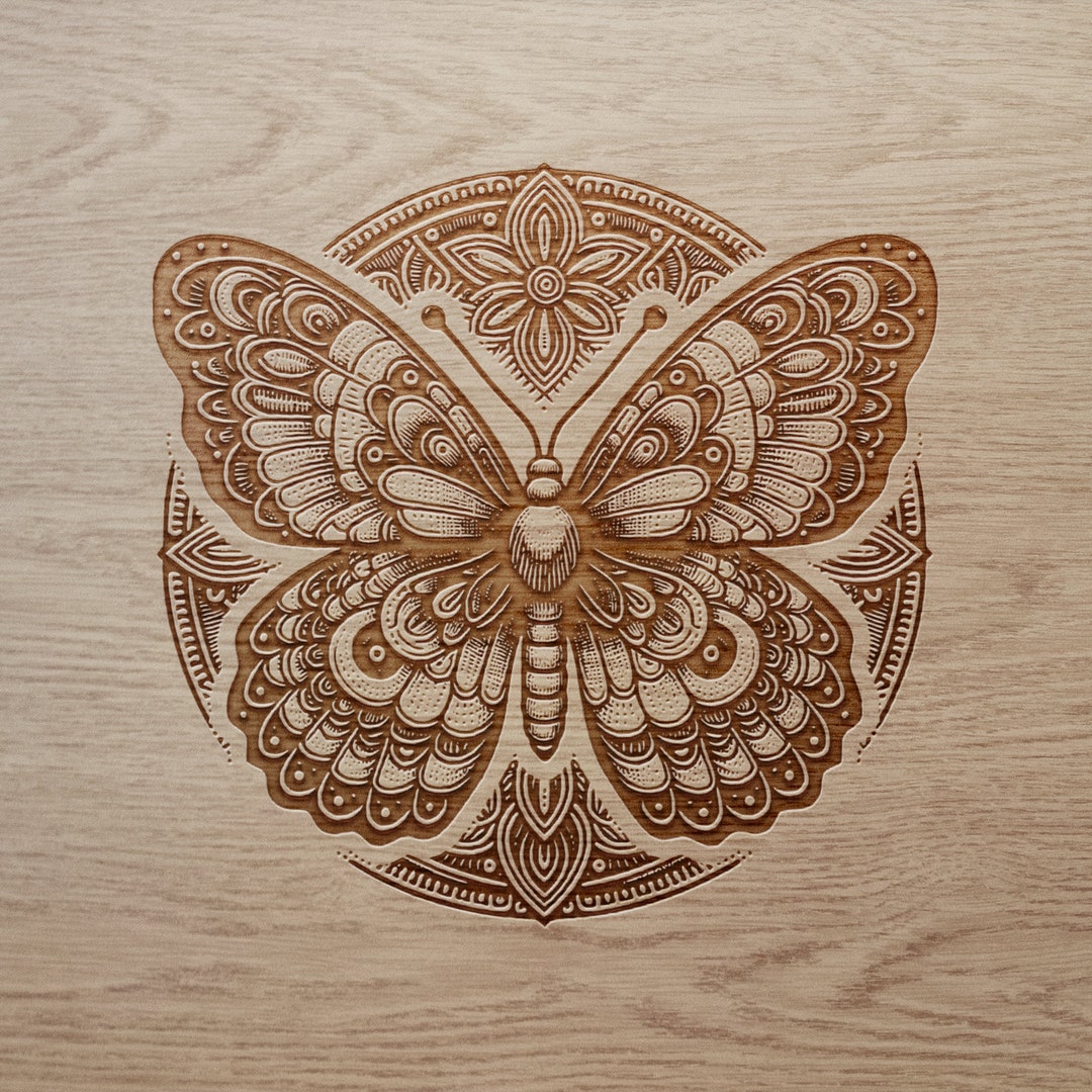 Butterflies, Lightburn PNG, Lightburn File, Laser Engraving Digital ...
