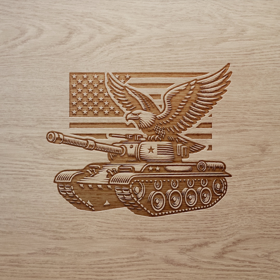 American Army Tank, Lightburn PNG, Lightburn File, Laser Engraving ...