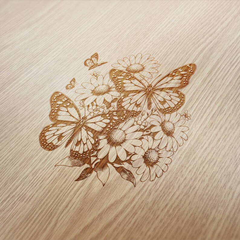 Butterflies, Lightburn PNG, Lightburn File, Laser Engraving Digital ...
