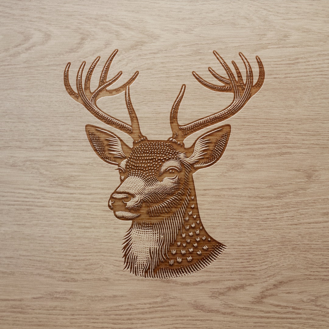 Deer Stag Reindeer, Lightburn PNG, Lightburn File, Laser Engraving ...