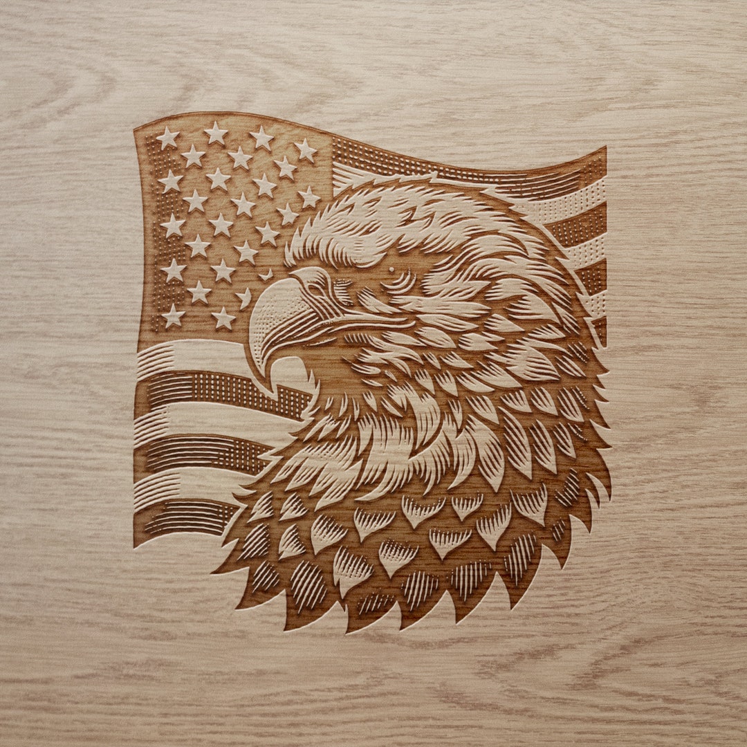 American Flag Eagle, Lightburn PNG, Lightburn File, Laser Engraving ...