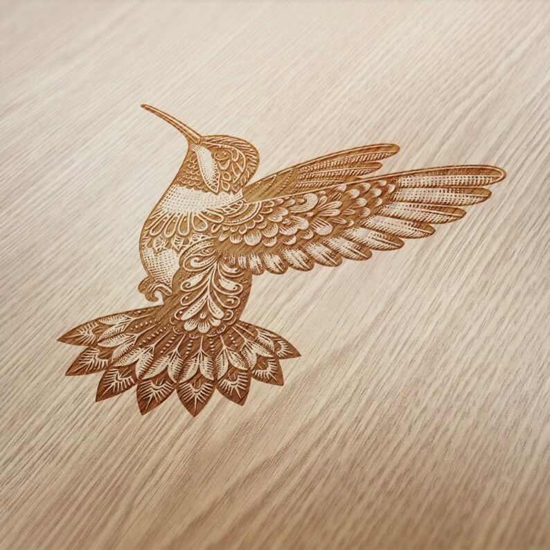 Hummingbird Heart, Lightburn PNG, Lightburn File, Laser Engraving ...