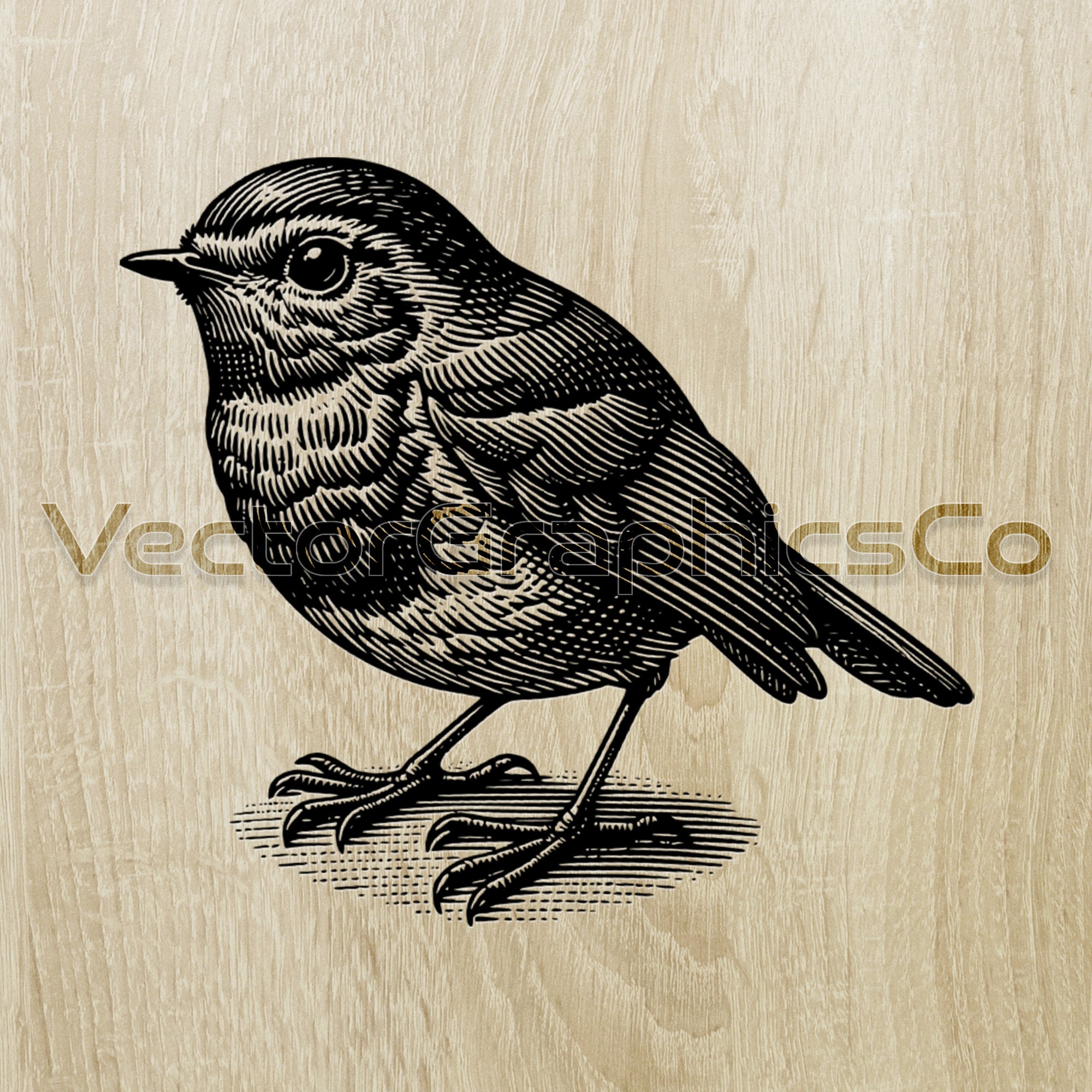 Robin Bird, Lightburn PNG, Lightburn File, Laser Engraving Digital ...