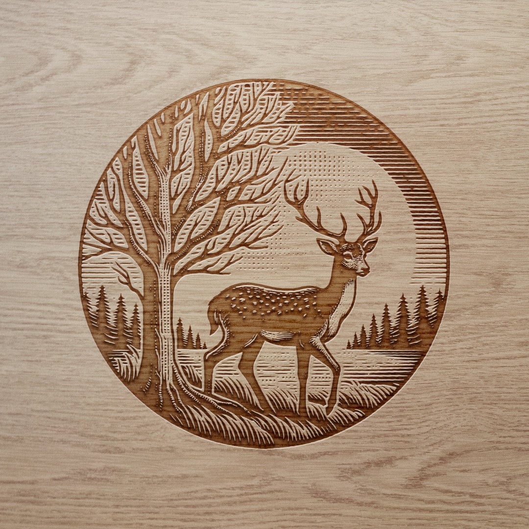 Deer Stag Reindeer, Lightburn PNG, Lightburn File, Laser Engraving ...