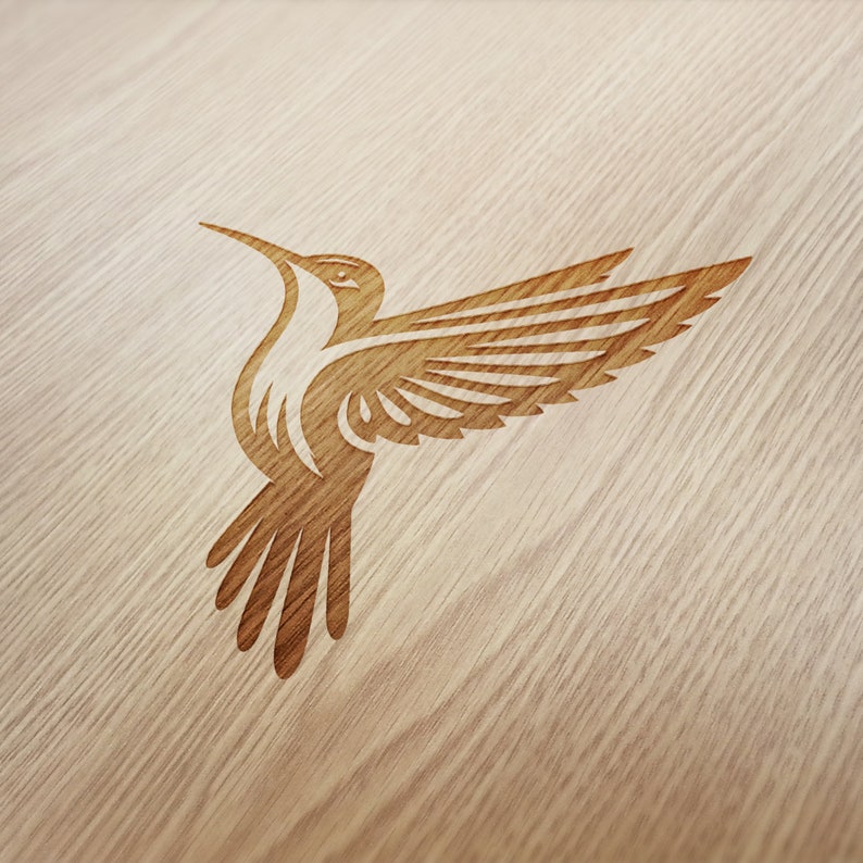 Hummingbird Emblem, Lightburn PNG, Lightburn File, Laser Engraving ...