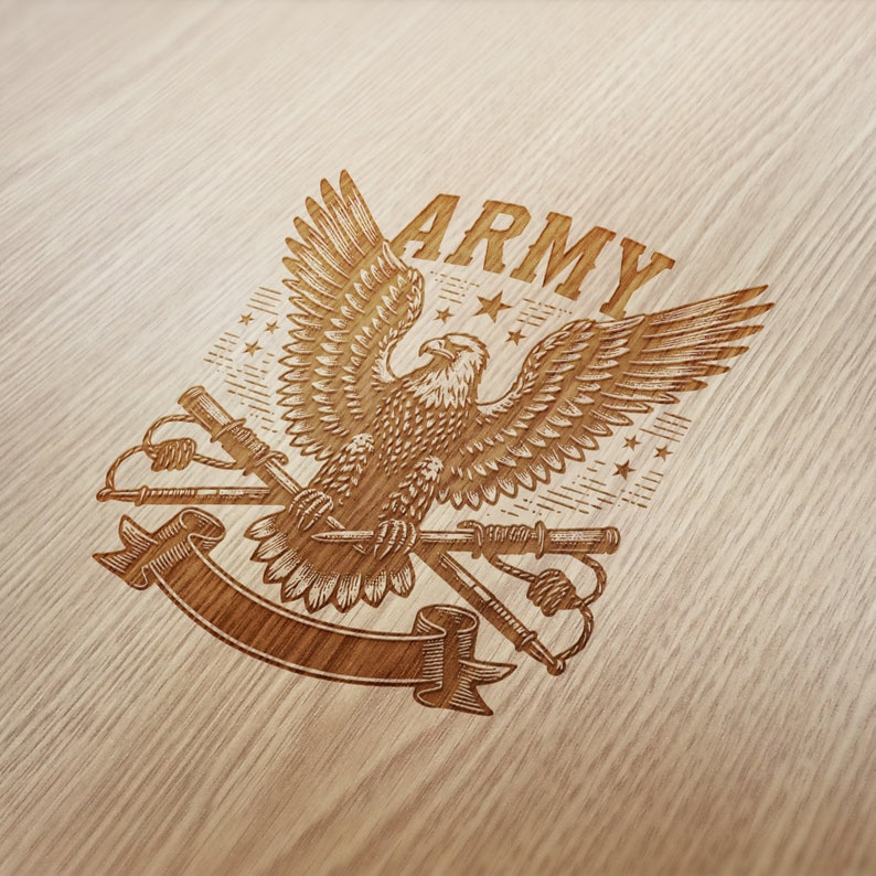 American Flag Eagle, Lightburn PNG, Lightburn File, Laser Engraving ...