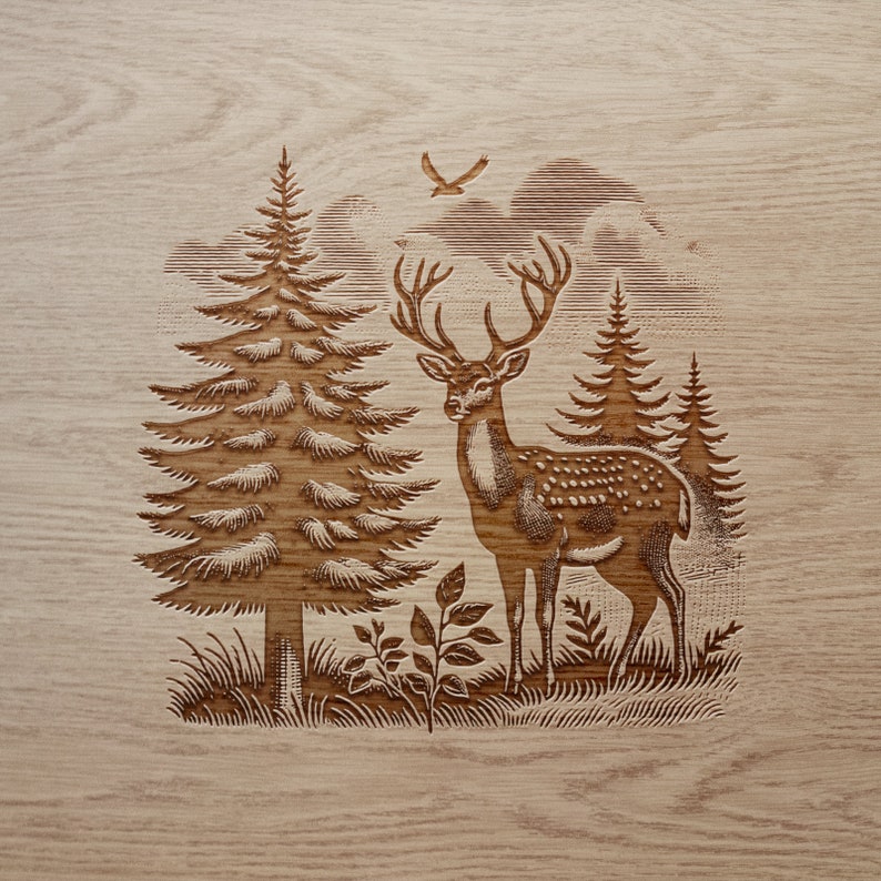 Deer Stag Reindeer, Lightburn PNG, Lightburn File, Laser Engraving ...