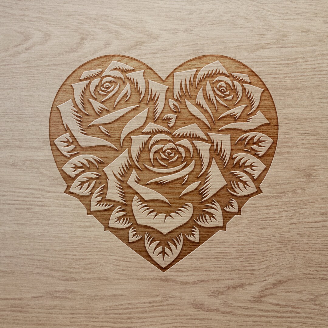 Rose Flowers, Lightburn PNG, Lightburn File, Laser Engraving Digital ...