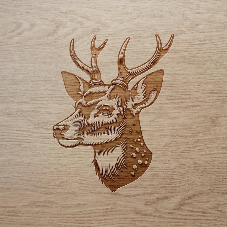 Deer Stag Reindeer, Lightburn PNG, Lightburn File, Laser Engraving ...