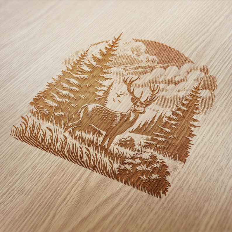 Deer Stag Reindeer, Lightburn PNG, Lightburn File, Laser Engraving ...