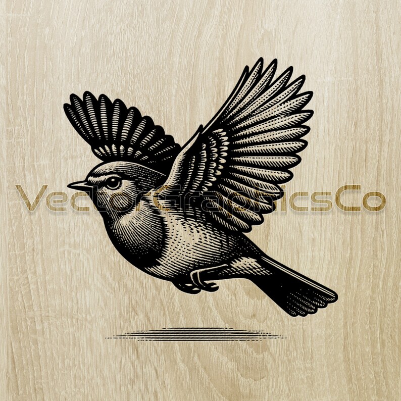 Robin Bird, Lightburn PNG, Lightburn File, Laser Engraving Digital ...