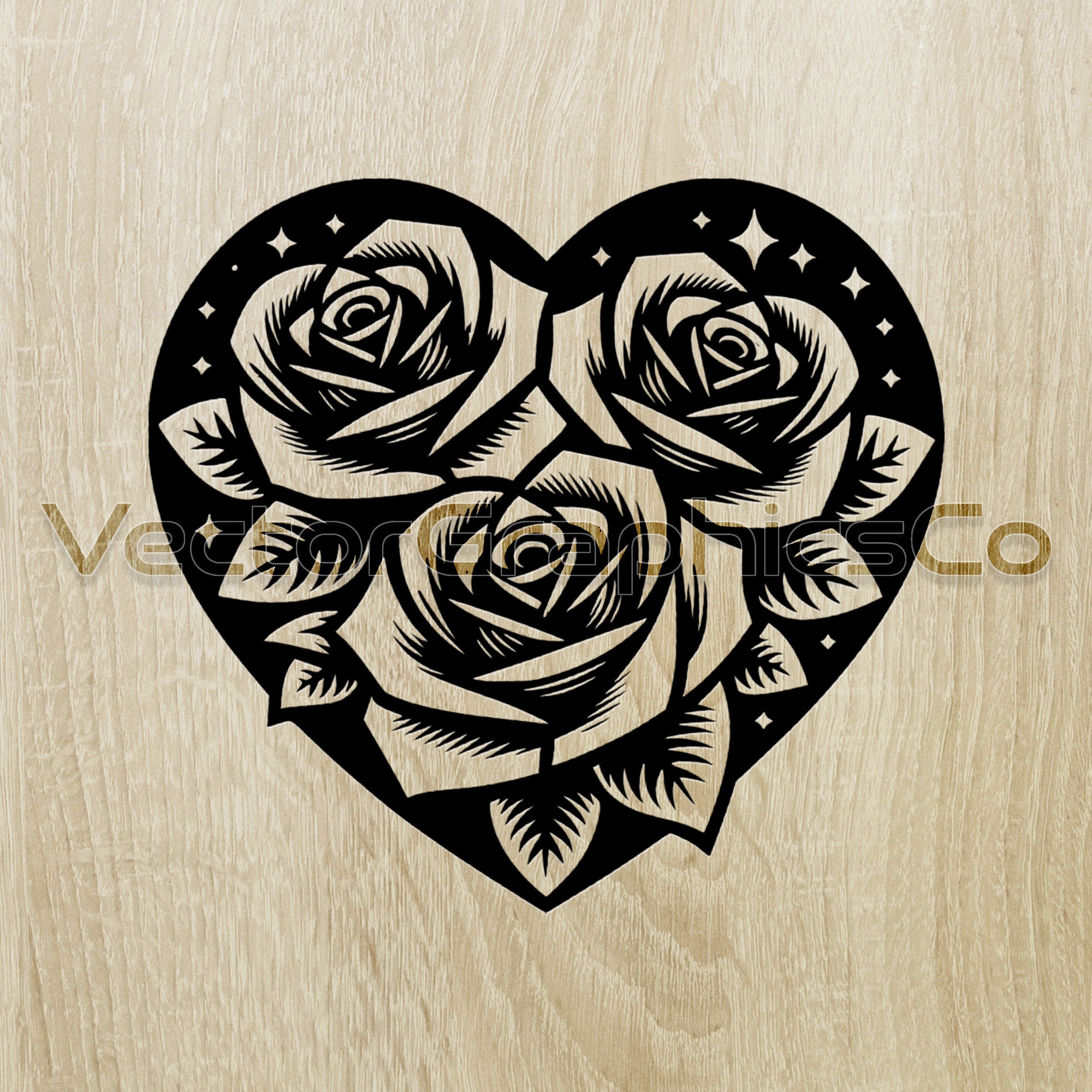 Rose Flowers, Lightburn PNG, Lightburn File, Laser Engraving Digital ...