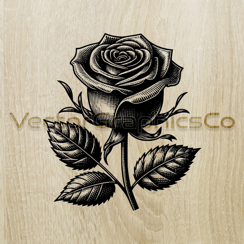 Rose Flowers, Lightburn PNG, Lightburn File, Laser Engraving Digital ...