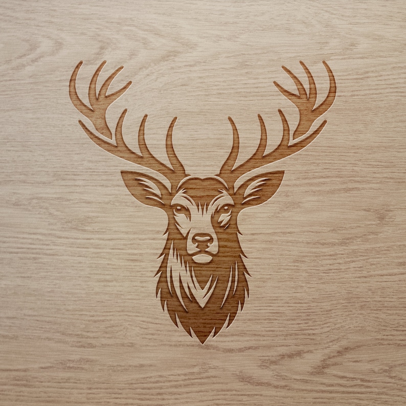 Deer Stag Reindeer, Lightburn PNG, Lightburn File, Laser Engraving ...