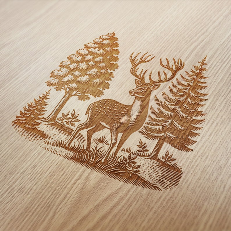 Deer Stag Reindeer, Lightburn PNG, Lightburn File, Laser Engraving ...
