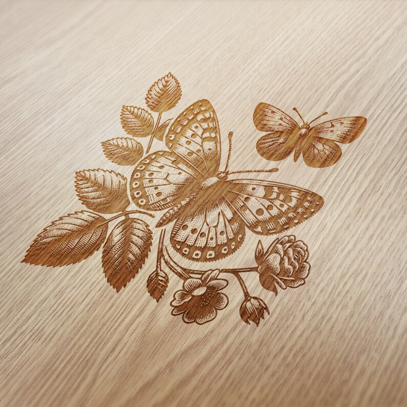 Butterflies, Lightburn PNG, Lightburn File, Laser Engraving Digital ...
