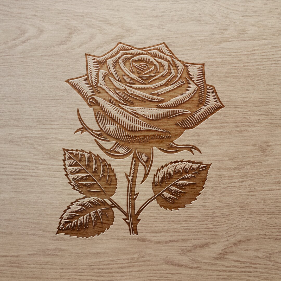 Rose Flowers, Lightburn PNG, Lightburn File, Laser Engraving Digital ...