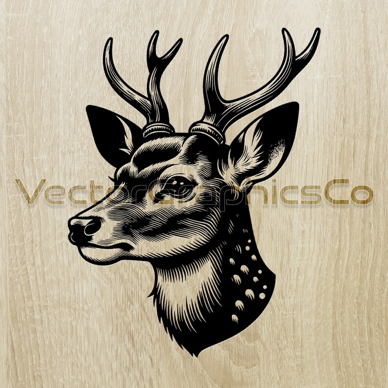 Deer Stag Reindeer, Lightburn PNG, Lightburn File, Laser Engraving ...