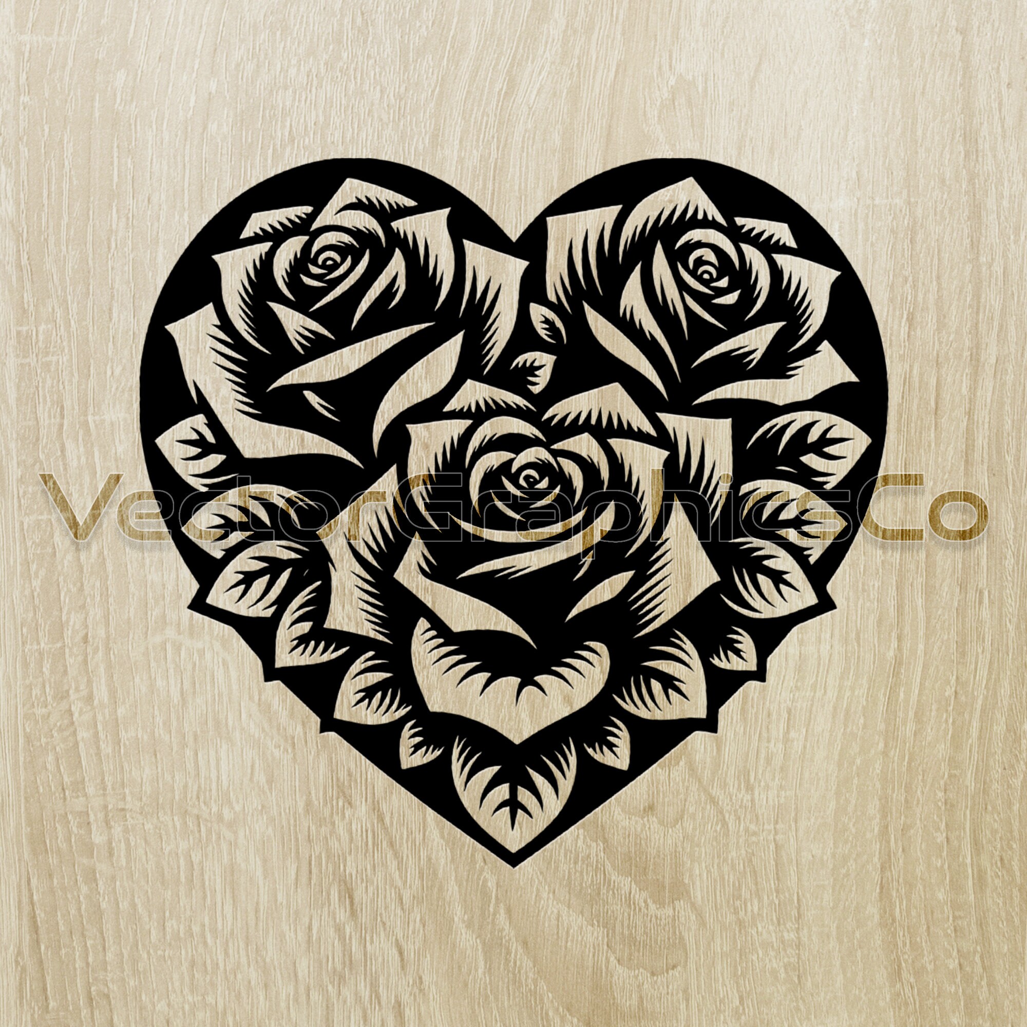 Rose Flowers, Lightburn PNG, Lightburn File, Laser Engraving Digital ...
