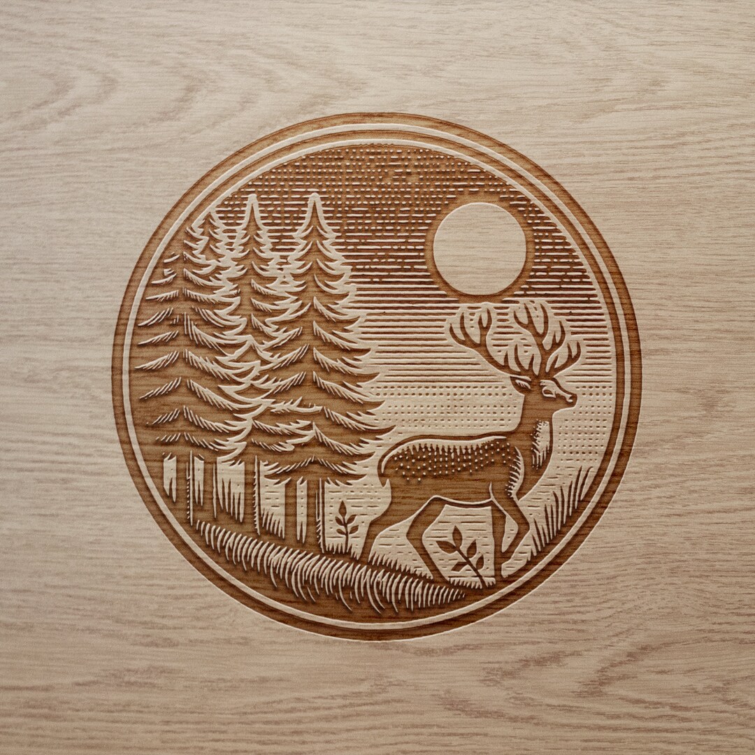Deer Stag Reindeer, Lightburn PNG, Lightburn File, Laser Engraving ...
