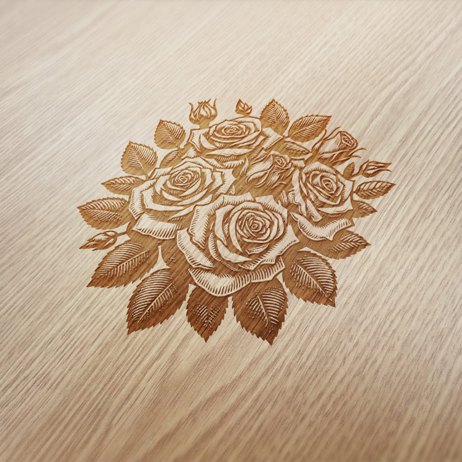 Rose Flowers, Lightburn PNG, Lightburn File, Laser Engraving Digital ...
