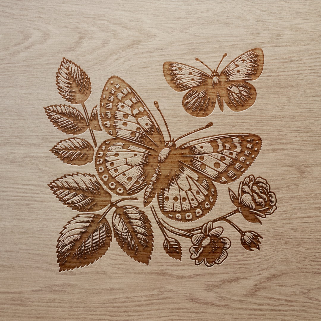 Butterflies, Lightburn PNG, Lightburn File, Laser Engraving Digital Design, Laser Engrave DXF ...