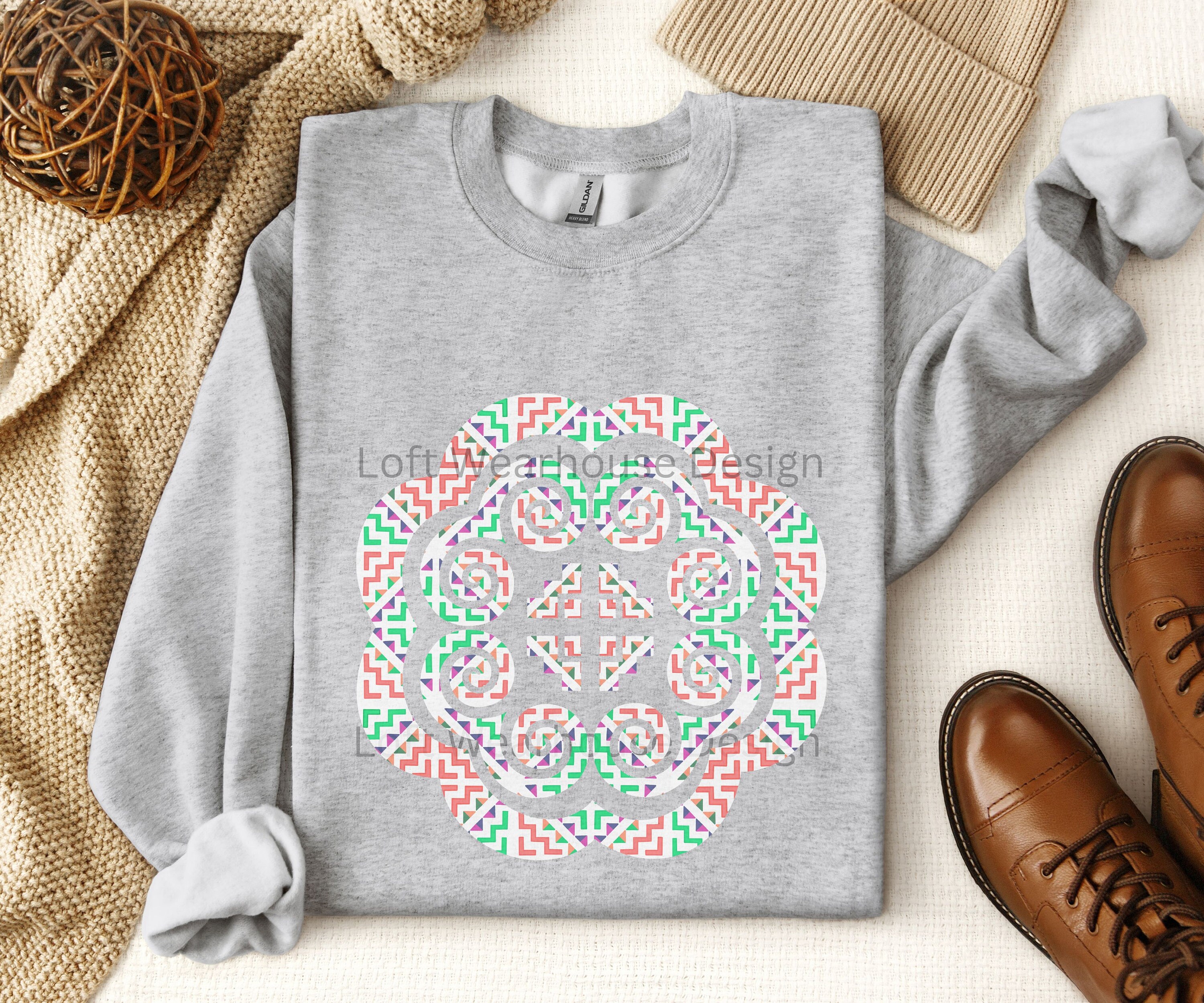 Hmong Inspired Paj Ntaub Sweatshirt, Hmong Sweater Clothes, Family Xauv ...