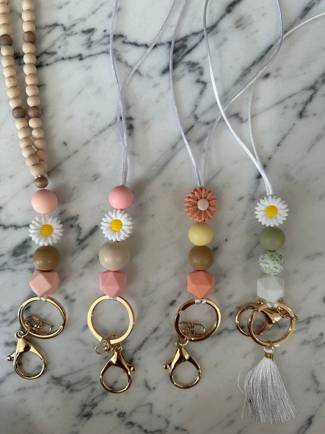 Flower Teacher Lanyard - Work Badge Lanyard - Daisy Floral Badge Holder ...