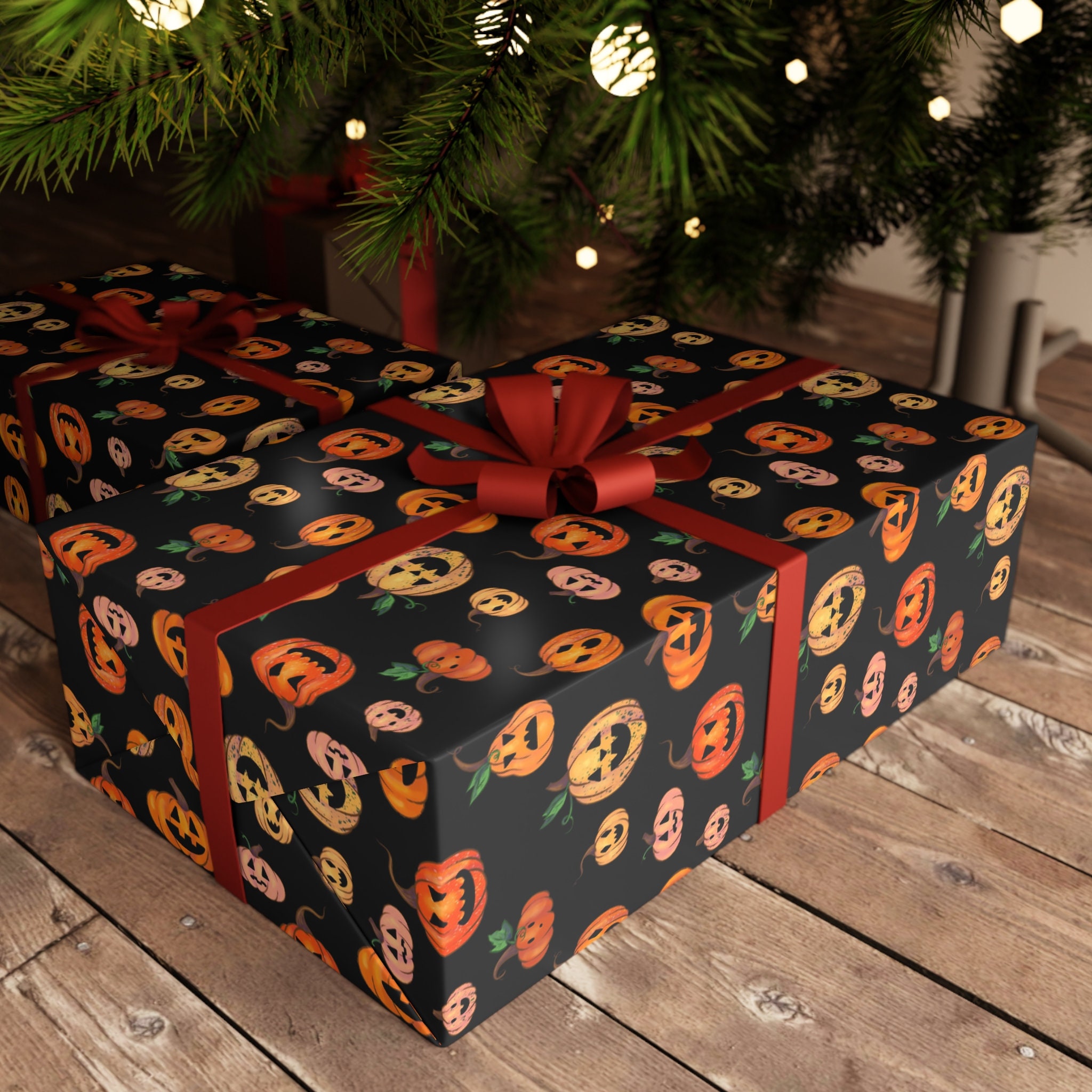 Halloween Jack-o'-Lanterns Gift Wrapping Paper Sheets sold by ...