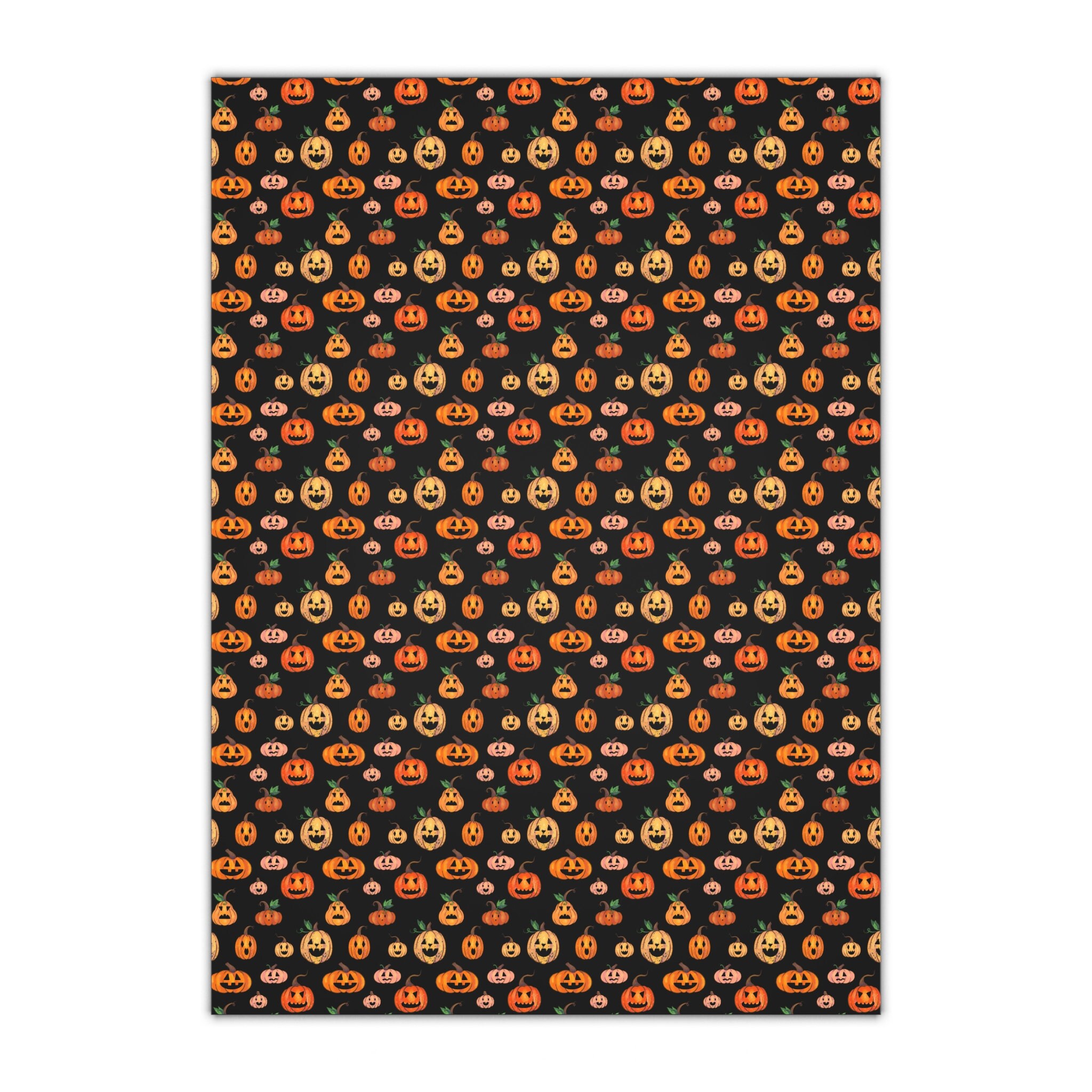 Halloween Jack-o'-Lanterns Gift Wrapping Paper Sheets sold by ...