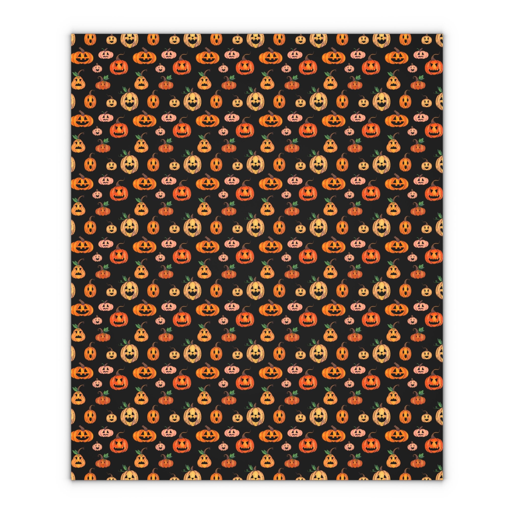 Halloween Jack-o'-Lanterns Gift Wrapping Paper Sheets sold by ...