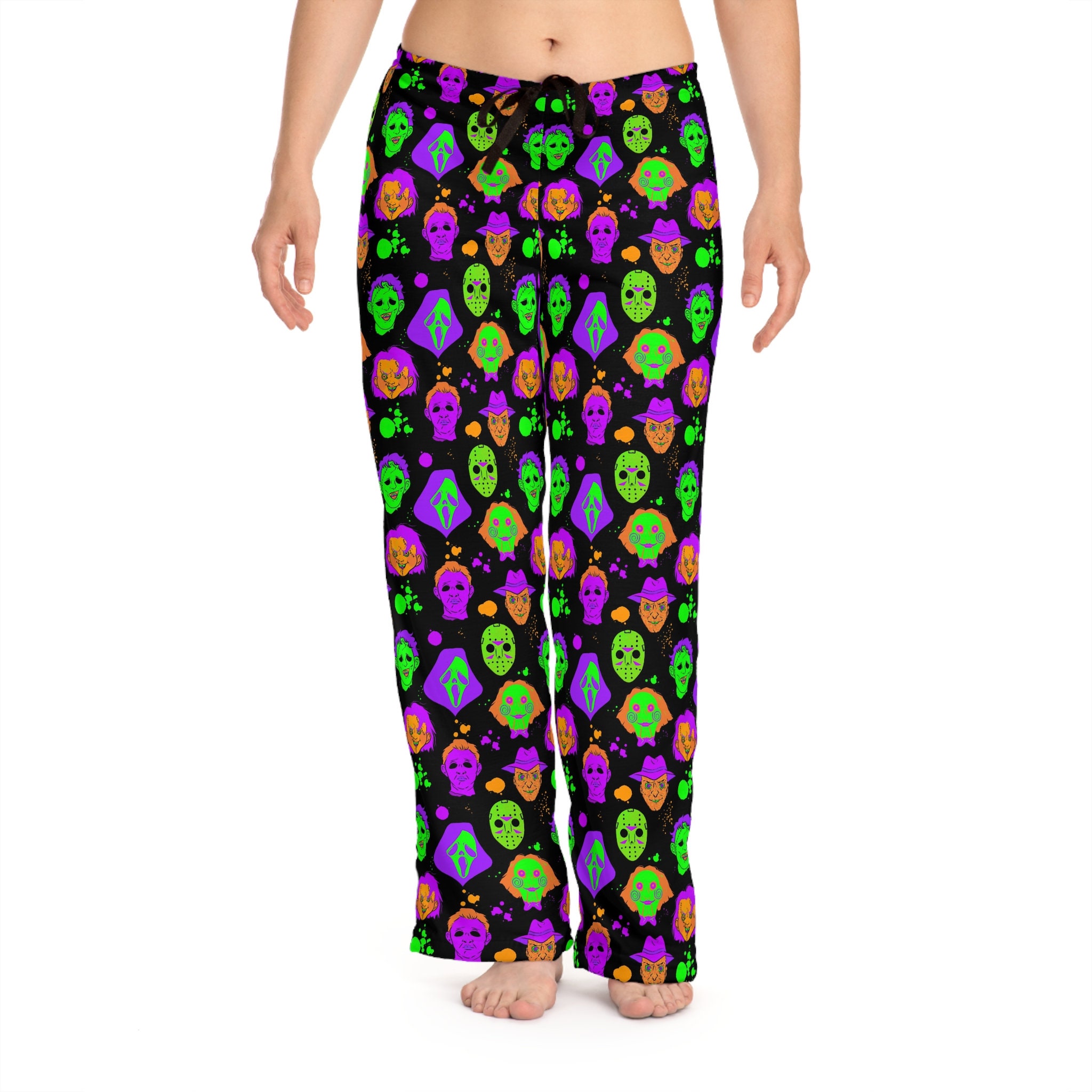 Horror Villains Halloween Neon Variant Women's Pajama - Etsy