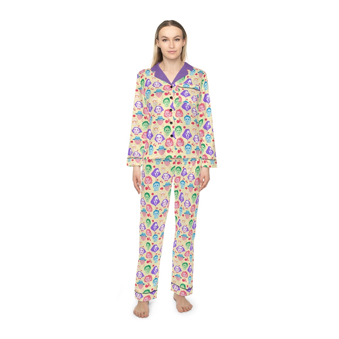 Horror Villains Pastel Variant Women's Satin Pajamas AOP - Etsy