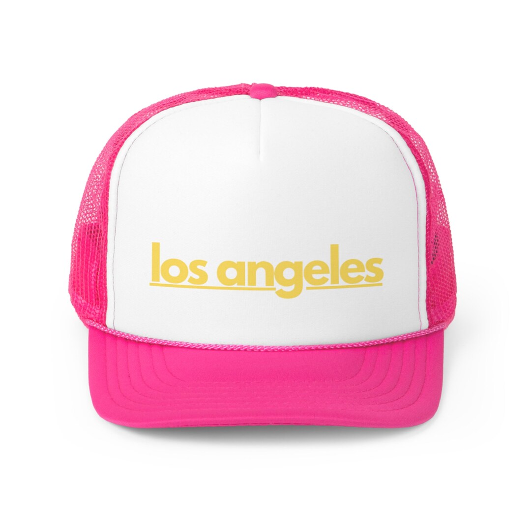 Yellow Wording 'los Angeles' Trucker Hat - Etsy