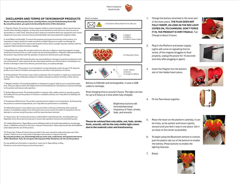 The Legend of Zelda Rotating Heart Container LED botw/totk by ...