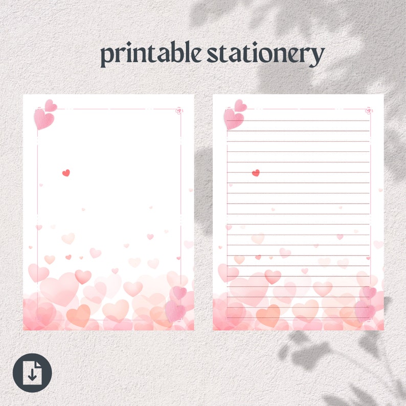 Printable Stationary, Digital Note Paper, Note Taking Template, Letter ...