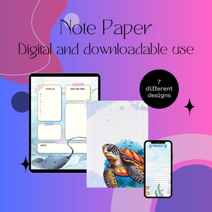 Printable Stationary, Digital Note Paper, Note Taking Template, Letter ...